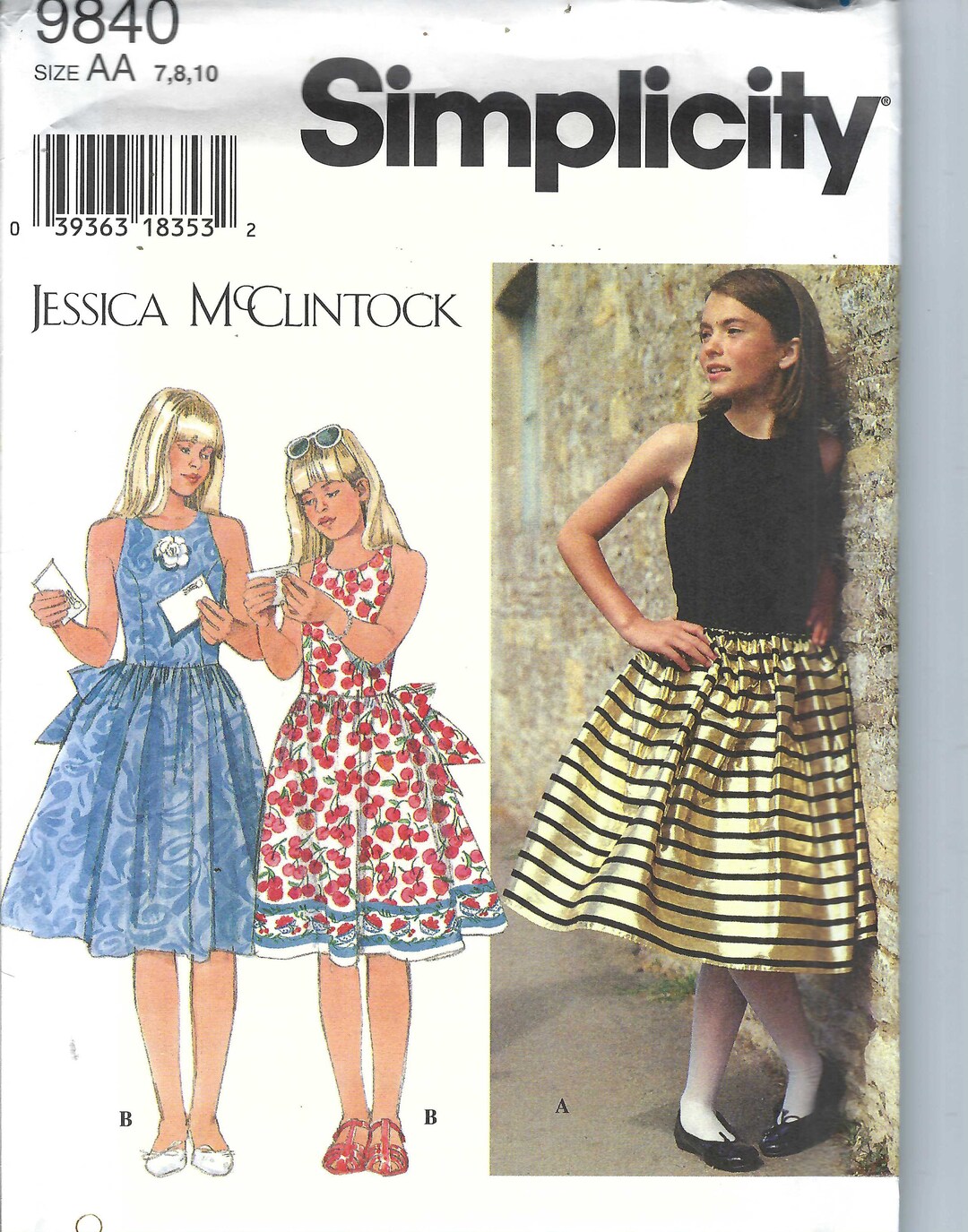 Uncut Vintage Simplicity Sewing Pattern Girls' Party Dress Pattern ...