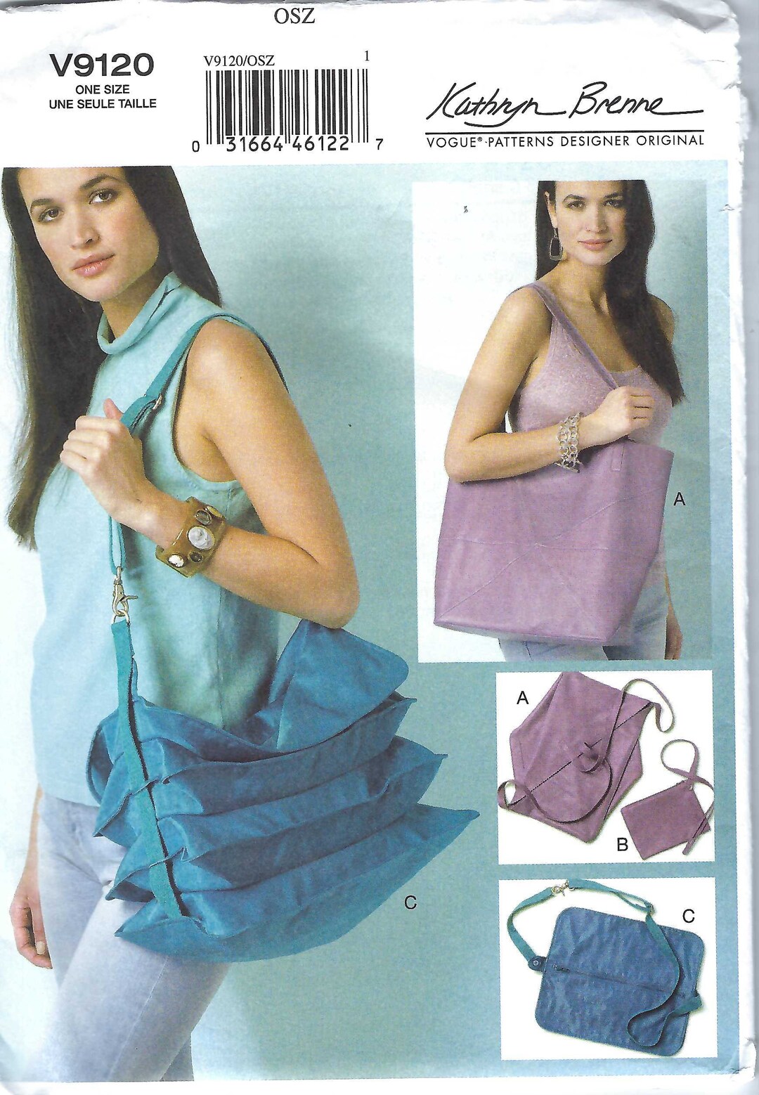 Uncut Vogue Sewing Pattern 9120 Concertina Tote Bag FF - Etsy