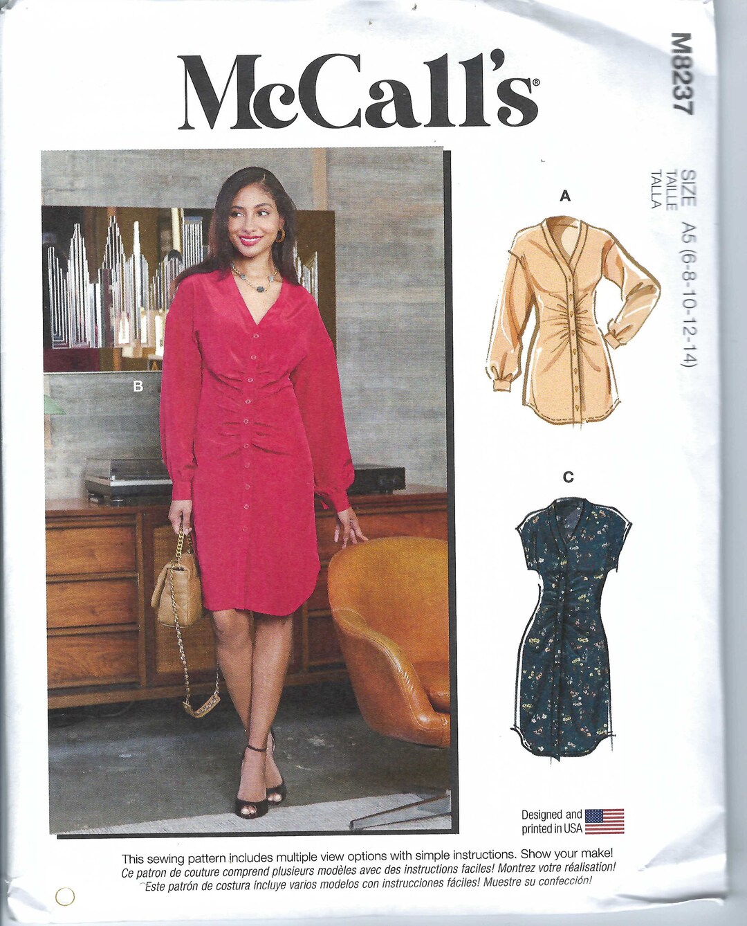 Uncut Mccalls Sew Sewing Pattern 8237 Misses' Tunic and Dresses Size 6 ...