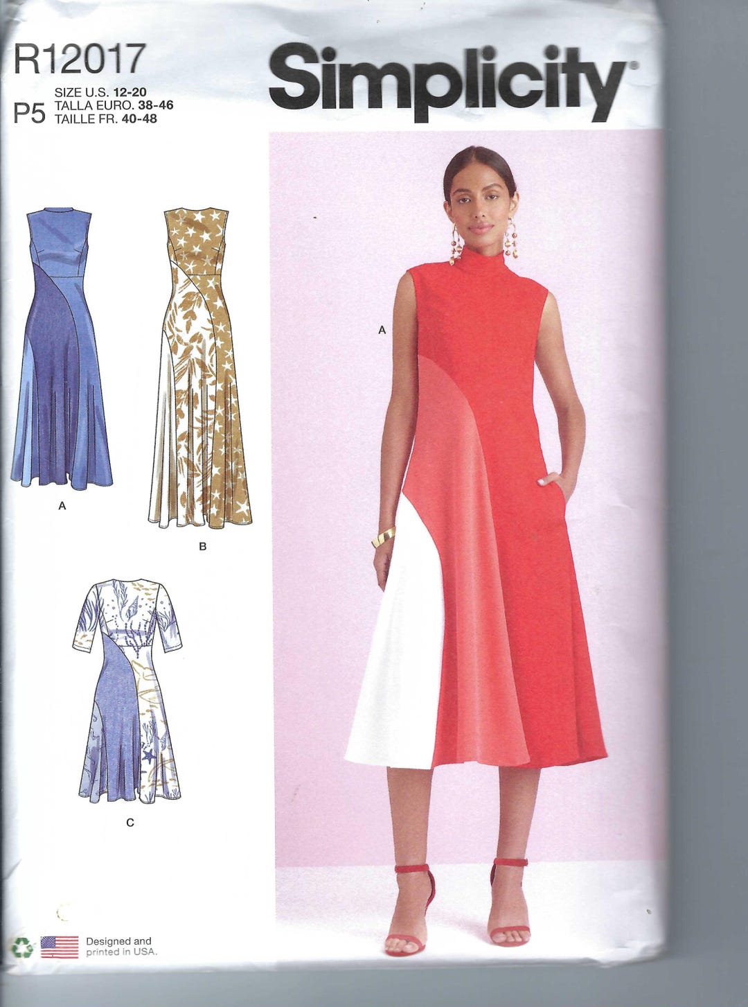 Uncut Simplicity Sewing Pattern 12017 9886 Misses' Dress With Length ...