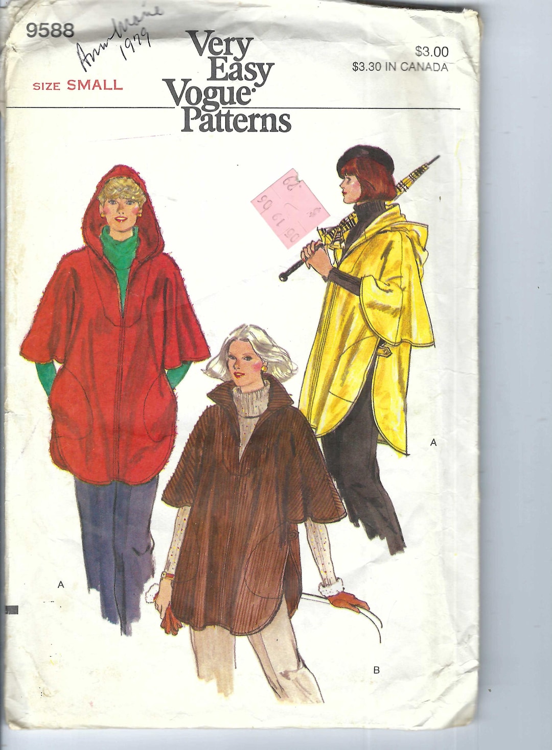Uncut Vintage Vogue Sewing Pattern Very Easy Vogue Patterns 9588 Misses ...
