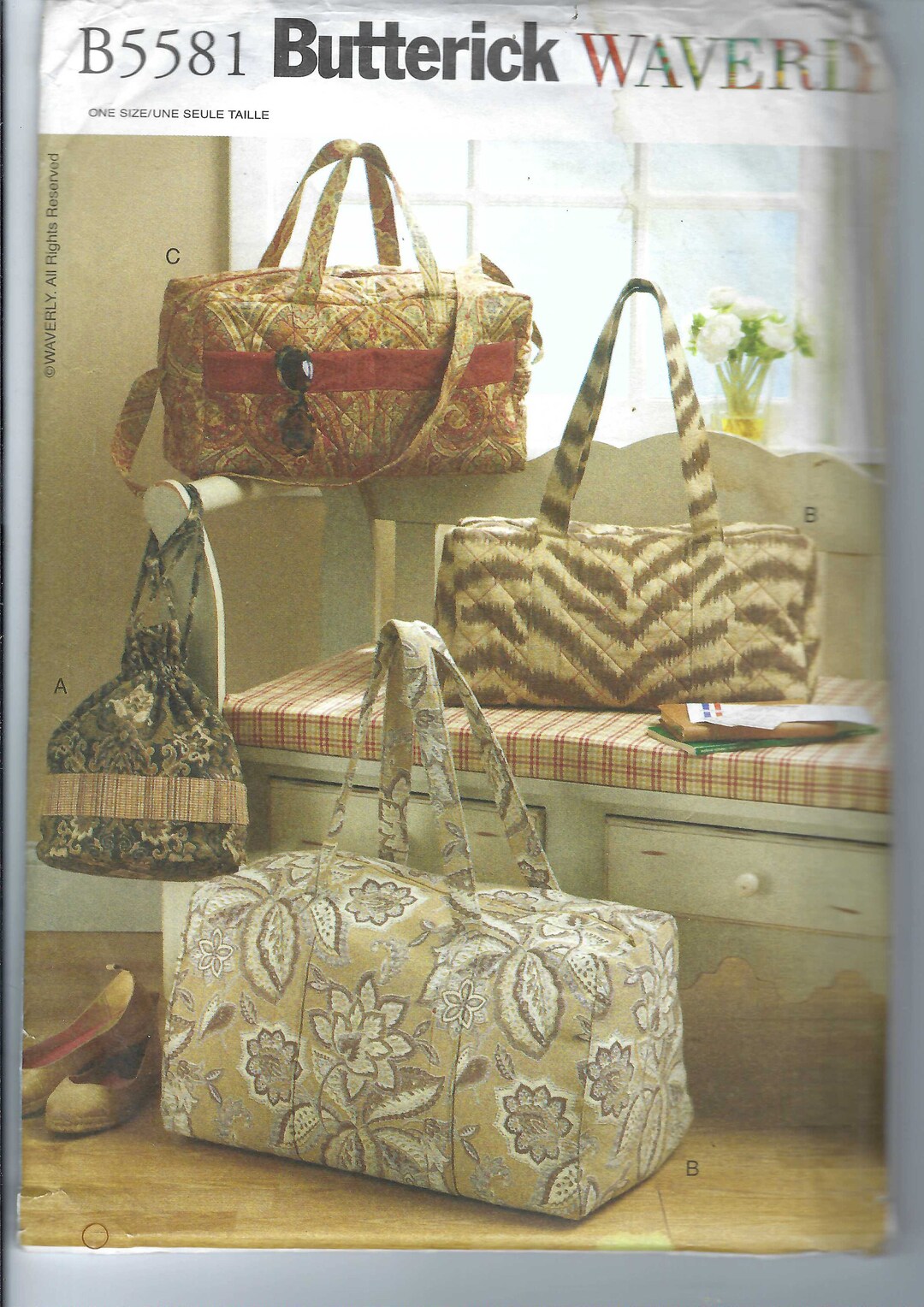 Uncut Butterick Sewing Pattern Quilted Duffle Bag Sewing Pattern ...