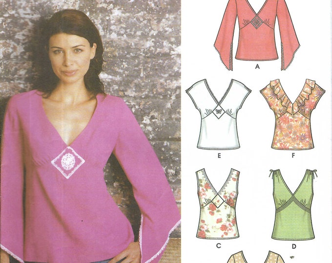 Uncut Simplicity Sewing Pattern Misses' Top Pattern 5195 Size 6, 8, 10 ...