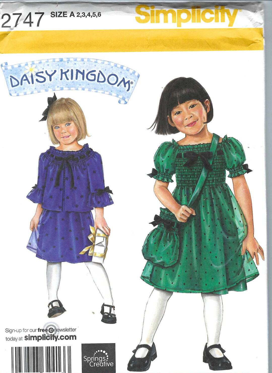 Uncut Simplicity Sewing Pattern Little Girls Dress Pattern - Etsy