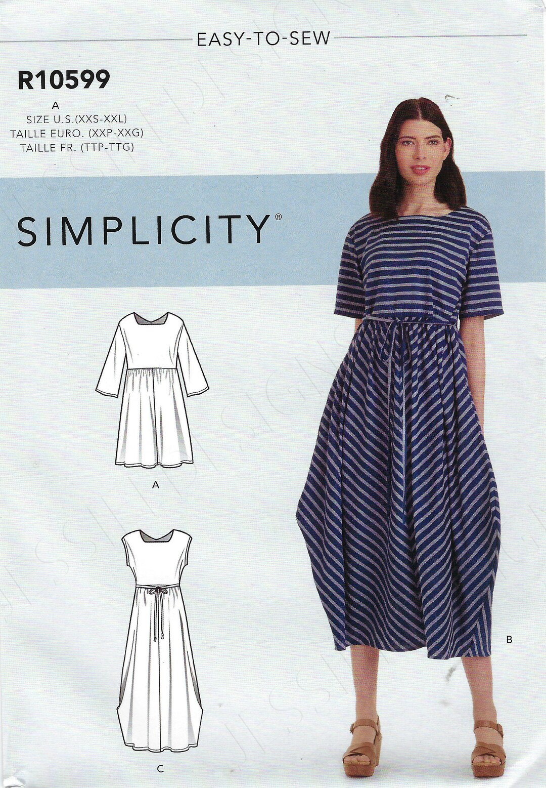 Uncut Simplicity Sewing Pattern 9140 10599 Misses Dress Pattern Easy to ...