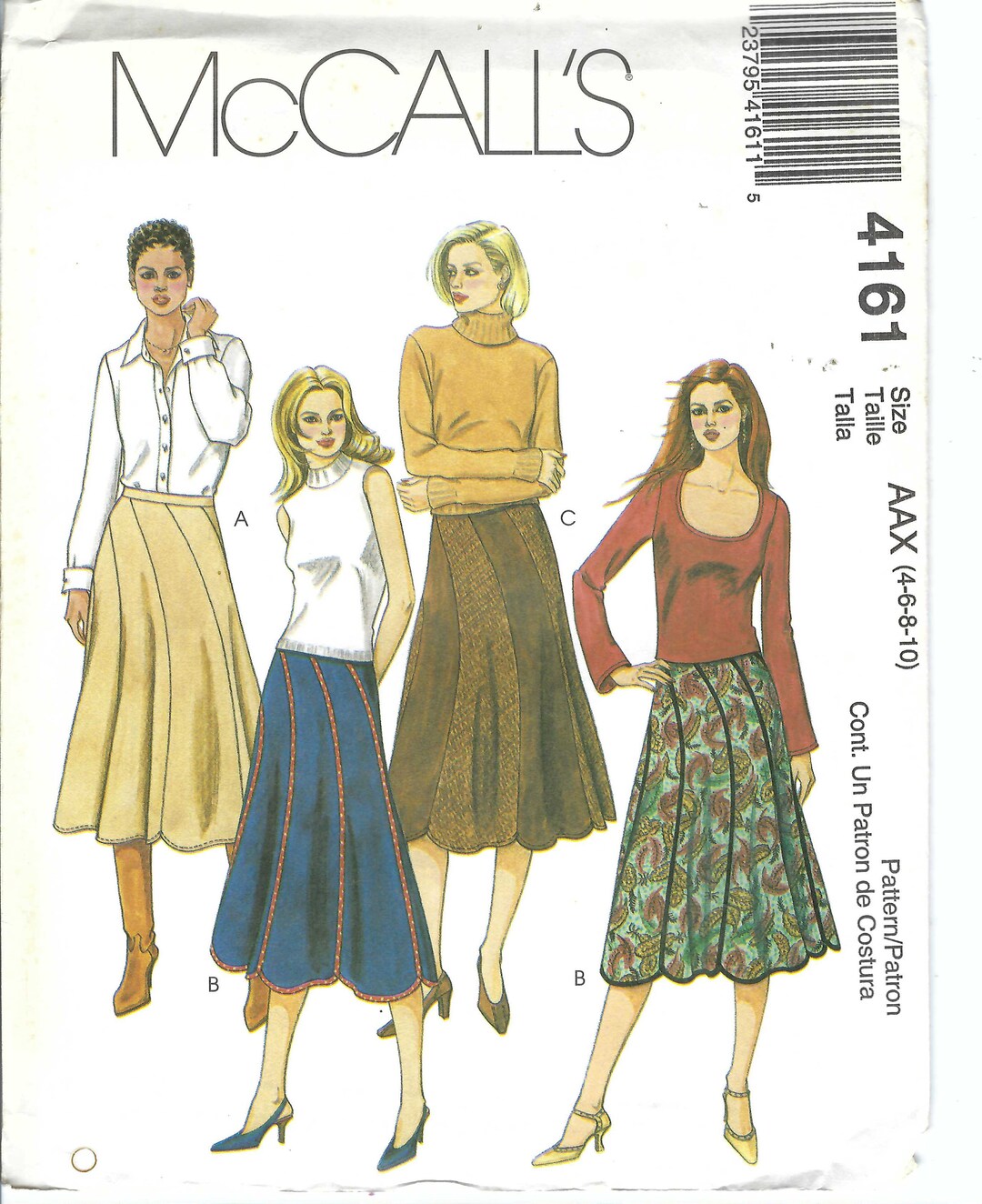Uncut Mccalls Sewing Pattern 4161 for Three Styles of Misses' Skirts in ...