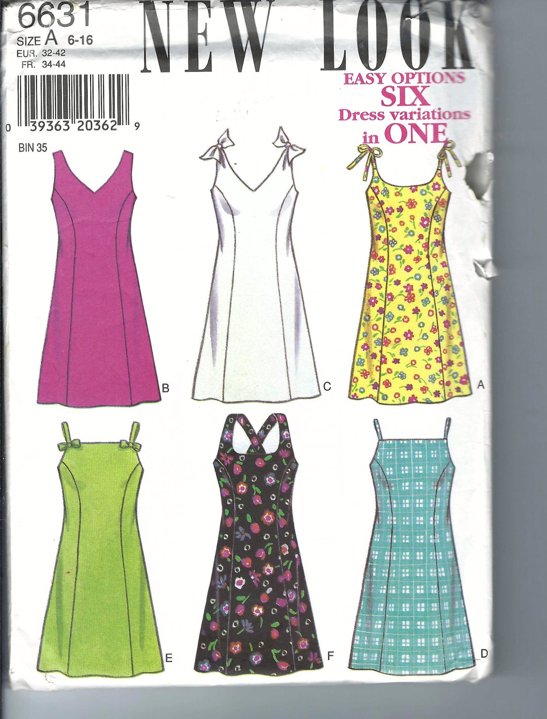 Uncut New Look Sewing Pattern 6631 Misses' Summer Dress Sewing Pattern ...