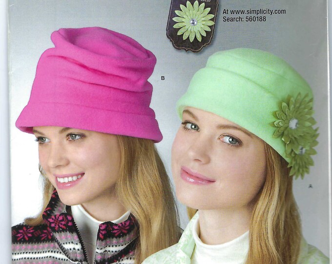 Uncut Simplicity Sewing Pattern 1534 Misses' Fleece Hats Factory Folded ...