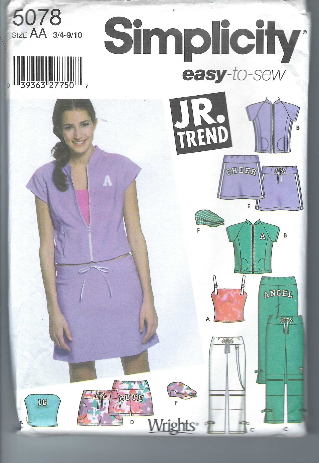 Uncut Simplicity Sewing Pattern Girls Mini Skirt Crop Pants Shorts ...
