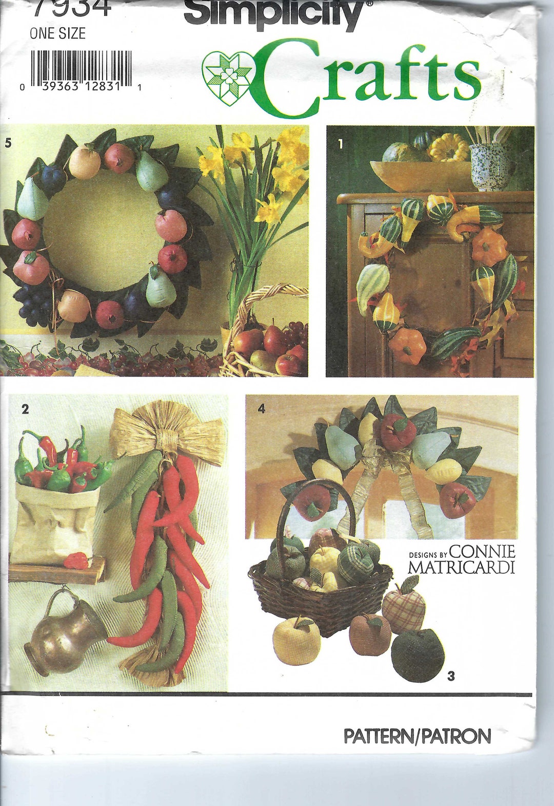 Uncut Vintage Simplicity Sewing Pattern 7934 Stuffed Chili Peppers ...