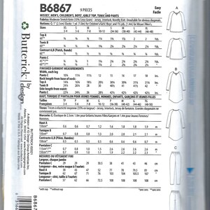 Uncut Butterick Sewing Pattern 6867 Misses', Men's, Children's, Boys ...