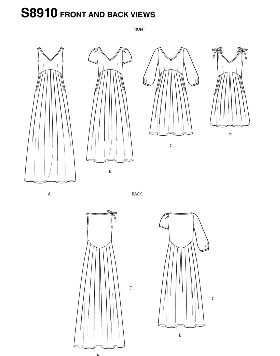 Uncut Simplicity Pattern 8910 S8910 Misses' Dress Size - Etsy