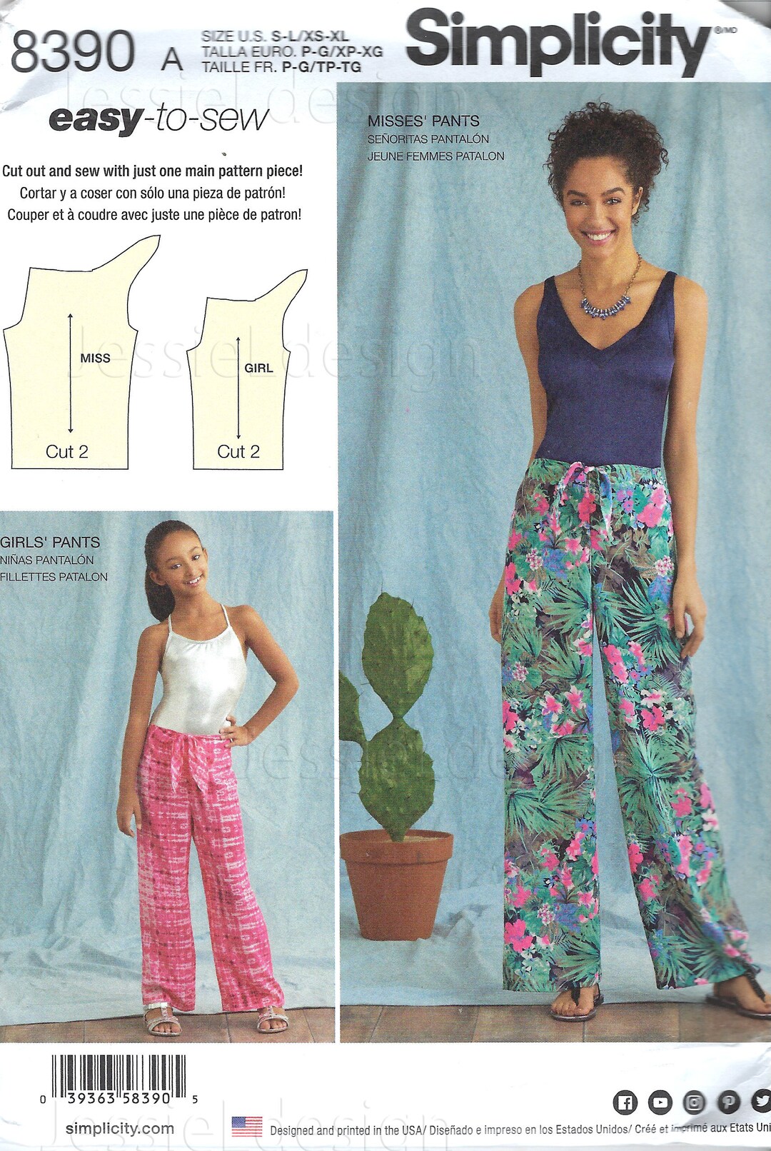 Uncut Simplicity Sewing Pattern 665 8390 Girl's and Misses' Tie Front ...