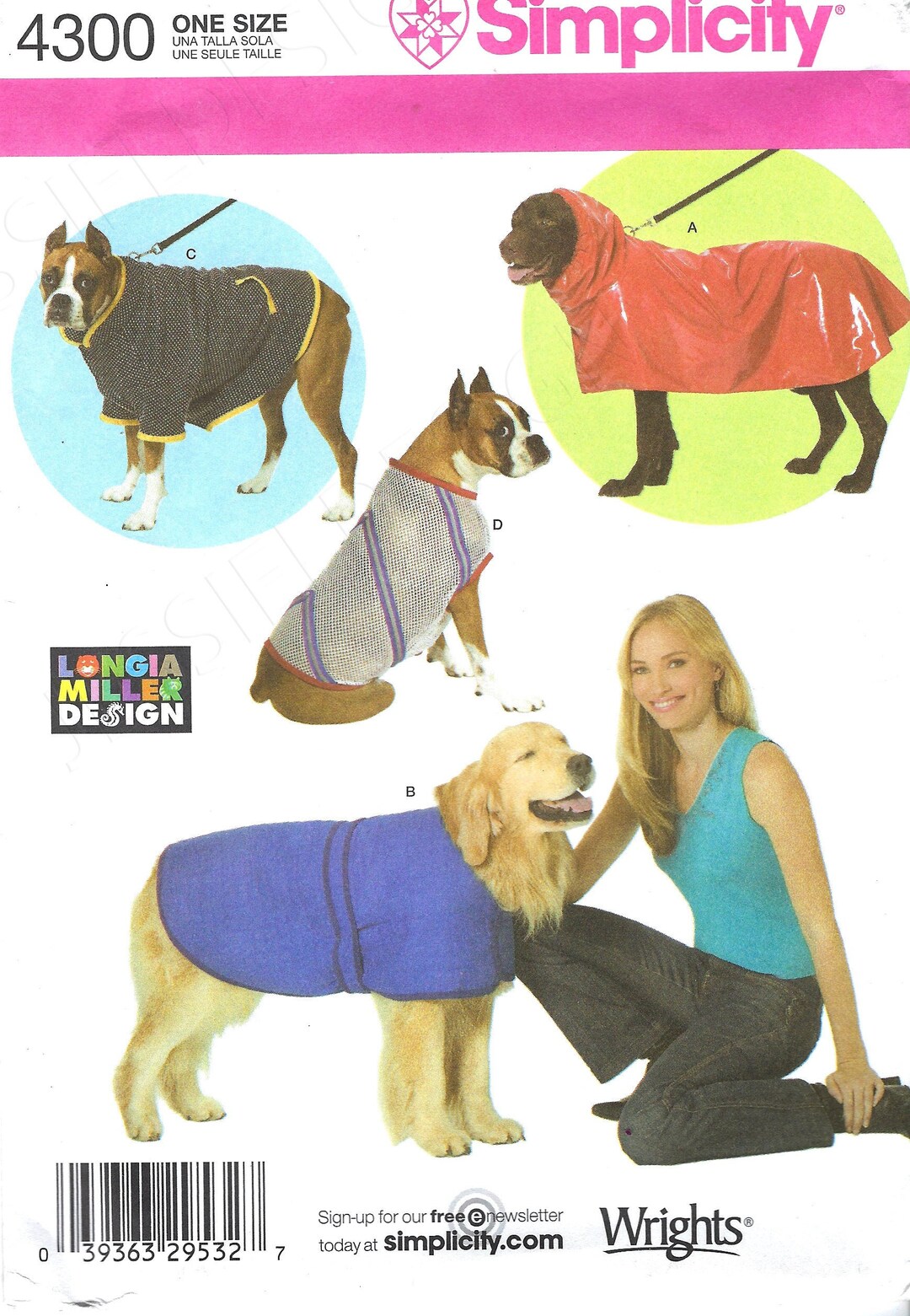 Rare Uncut Simplicity Sewing Pattern 4300 DOG CLOTHES Sewing Pattern ...