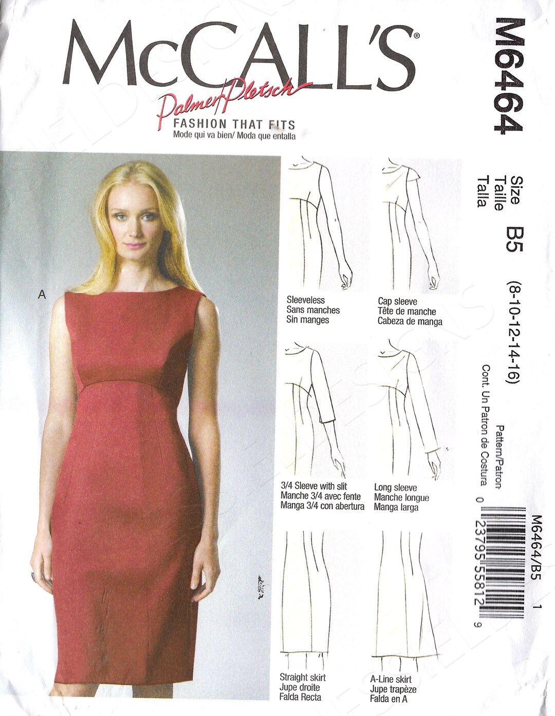 Uncut Mccalls Sewing Pattern 6464 Dress Template 8-16 16-24 Fashion ...
