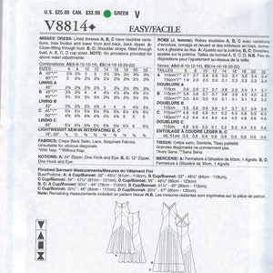 Uncut Vogue Sewing Pattern Evening Gown Sewing Pattern 8814 - Size 6-14 ...