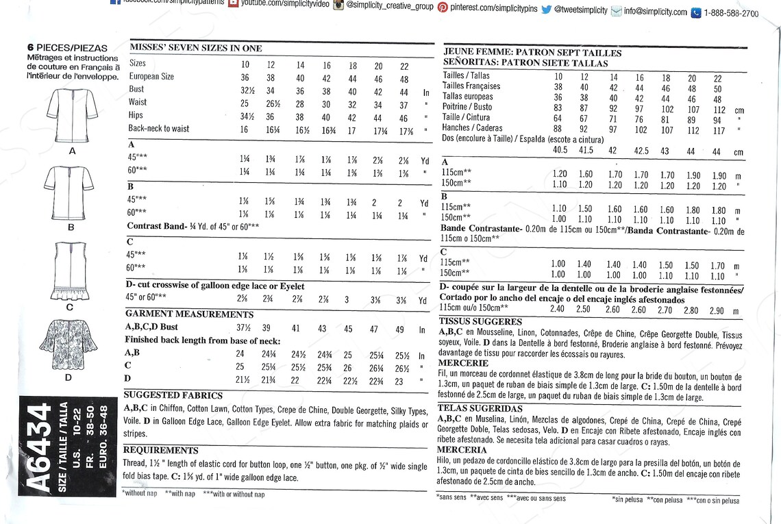 Uncut New Look Sewing Pattern 6434 Easy Tops Blouses Sewing | Etsy