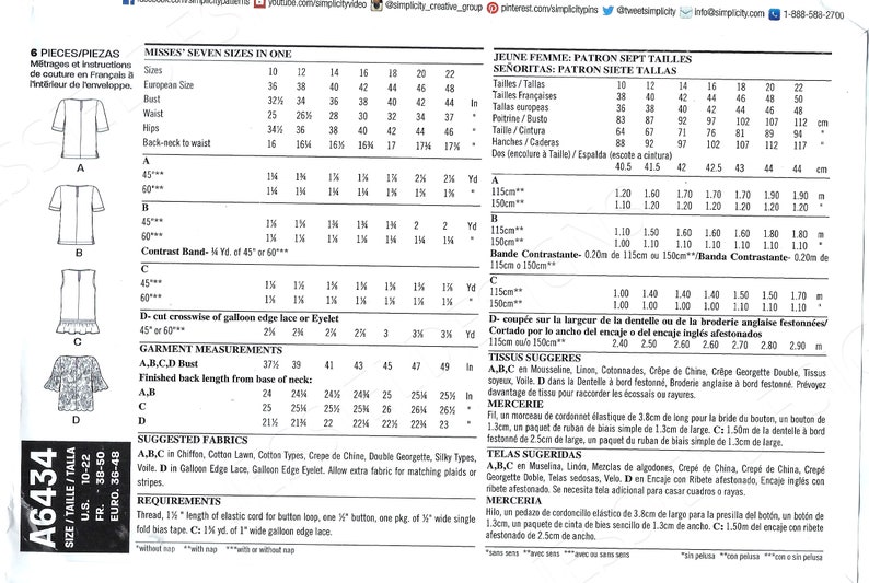 Uncut New Look Sewing Pattern 6434 Easy Tops Blouses Sewing | Etsy