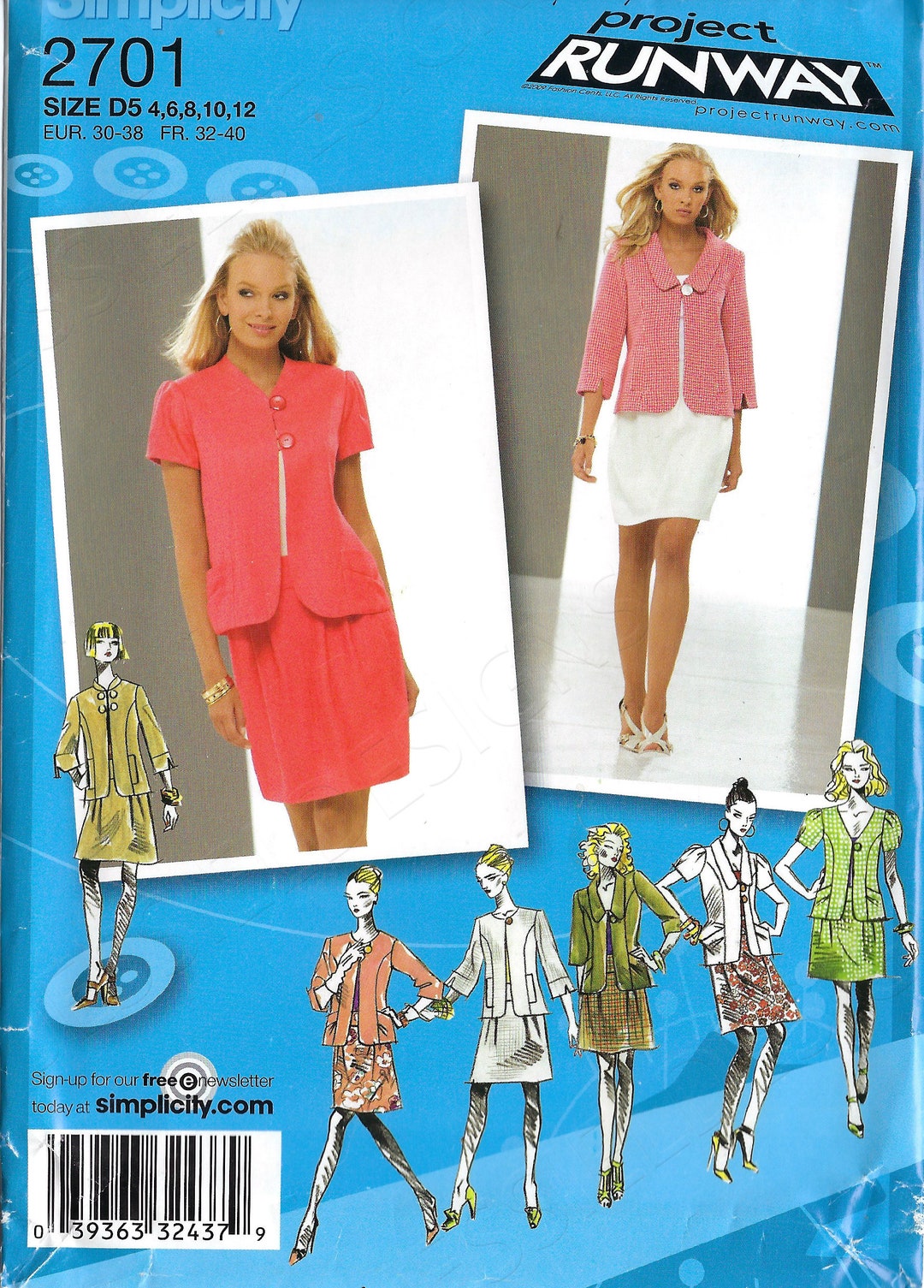 Uncut Simplicity Sewing Pattern 2701 Pattern Project Runway Jacket and ...