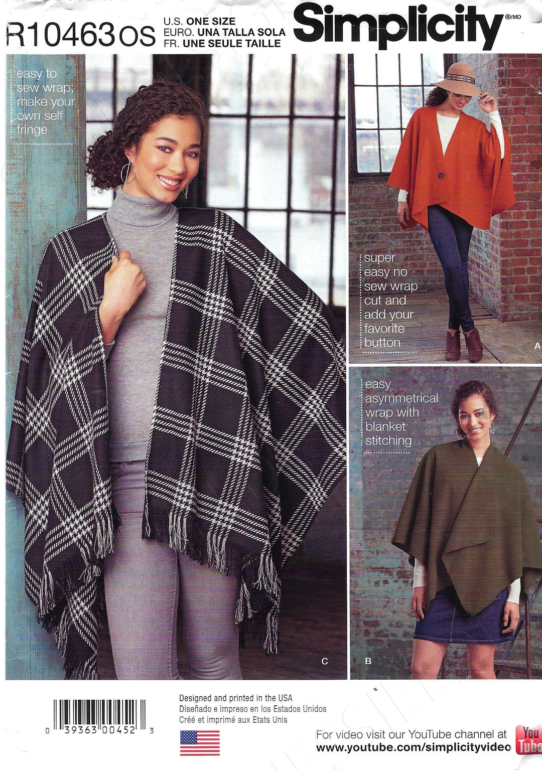Uncut Simplicity Sewing Pattern 11179 10463 8173 Misses' Fleece Poncho ...