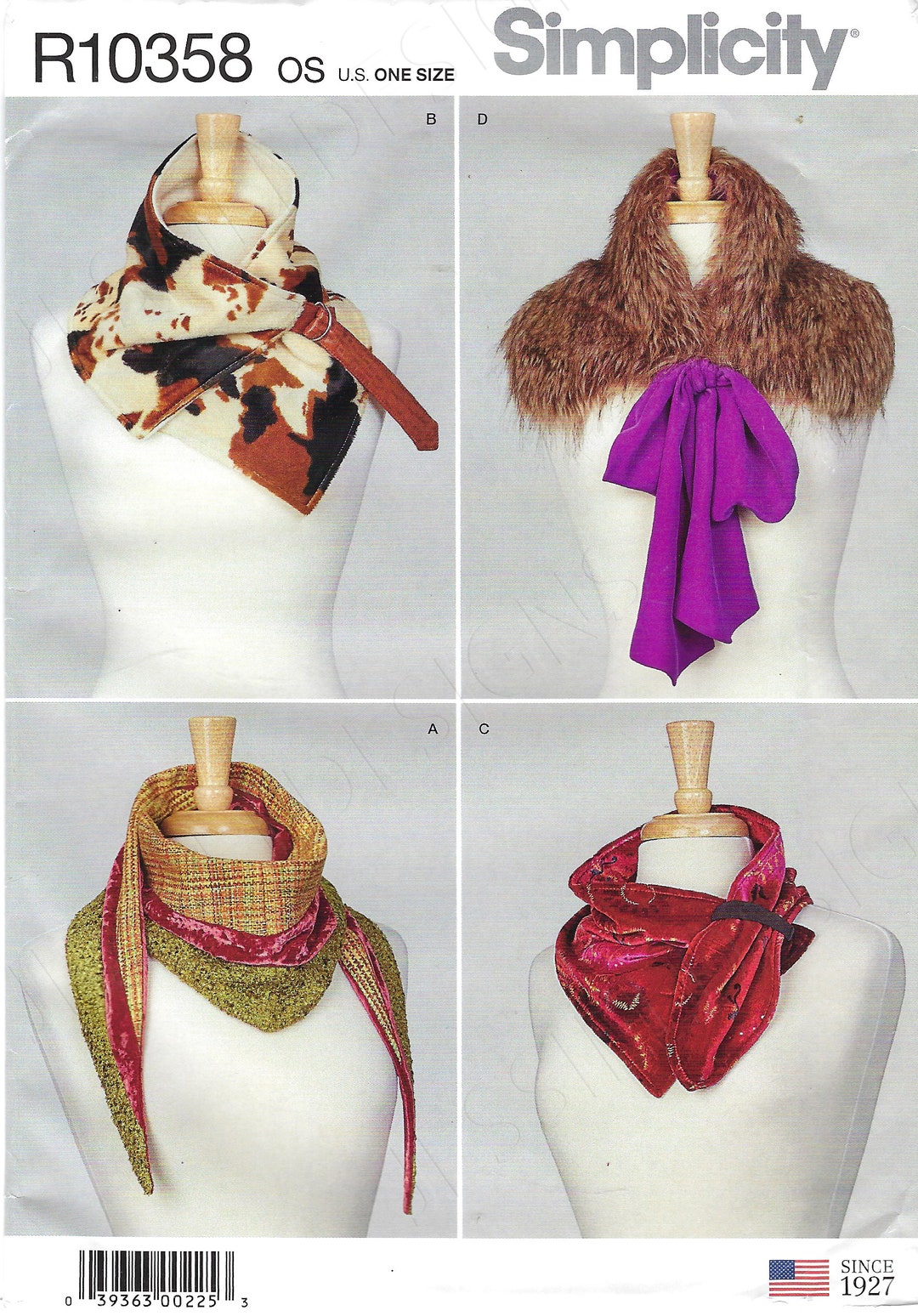 Uncut Simplicity Sewing Pattern 10358 SCARF PATTERN One Size FF - Etsy