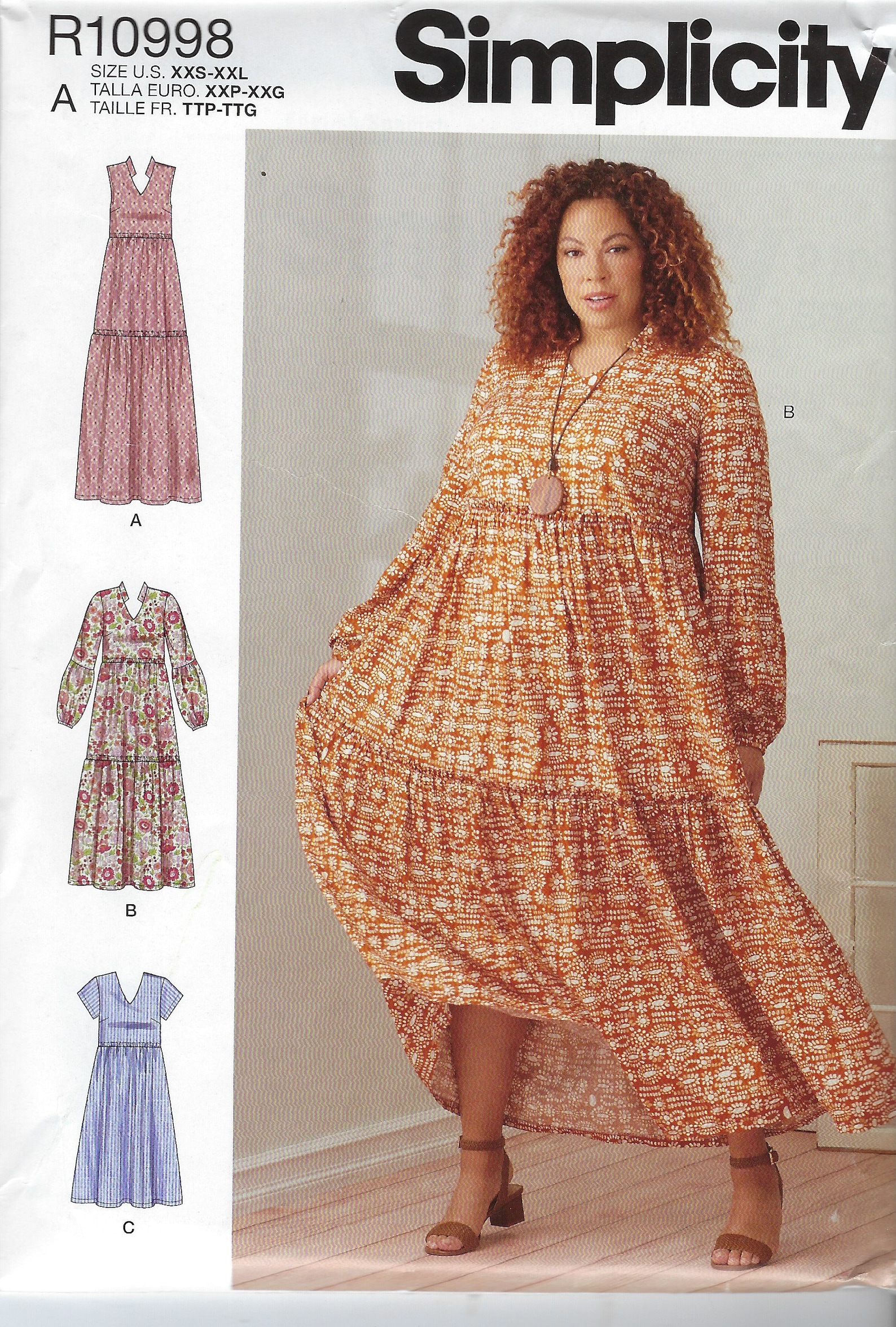 Uncut Simplicity Sewing Pattern 10998 9265 Misses' & Women's Tiered ...