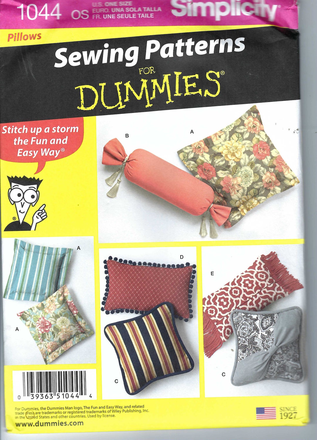 Uncut Simplicity Sewing Pattern Home Sewing Pattern 1044 Pillow Decor ...