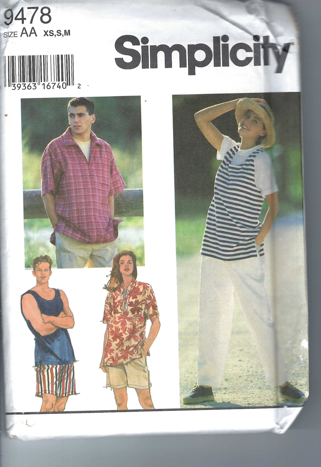 Uncut Vintage Simplicity Sewing Pattern 9478 Size Xs-s-m Men's and ...