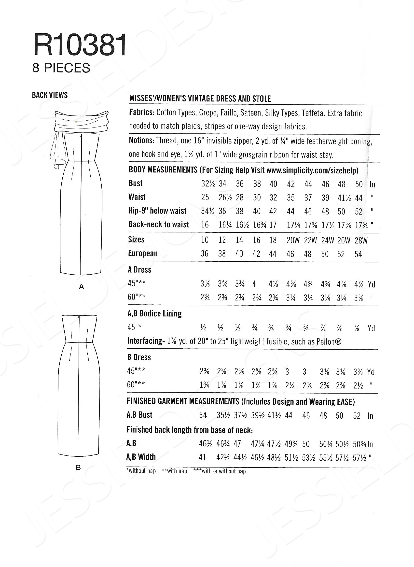 Uncut Simplicity Sewing Pattern 10381 S8876 8876 - Etsy