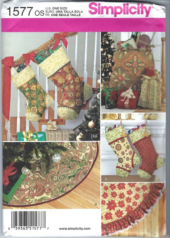 Craft Supplies & Tools Tree Skirt Stockings Simplicity 1577 Holiday ...