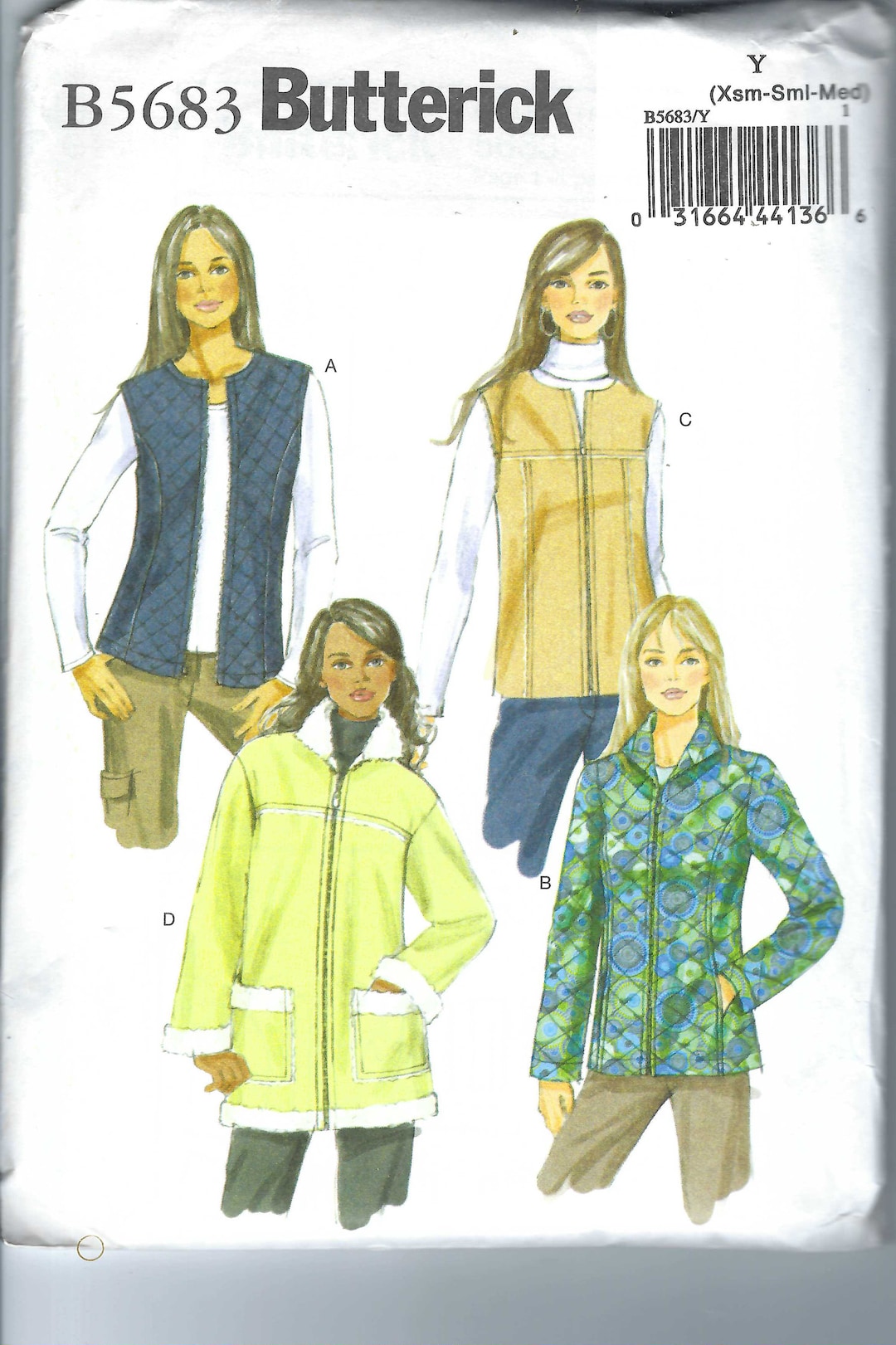 Uncut Butterick Sewing Pattern 5683 Sewing Pattern Sizes Xs-s, Lrg-xxl ...