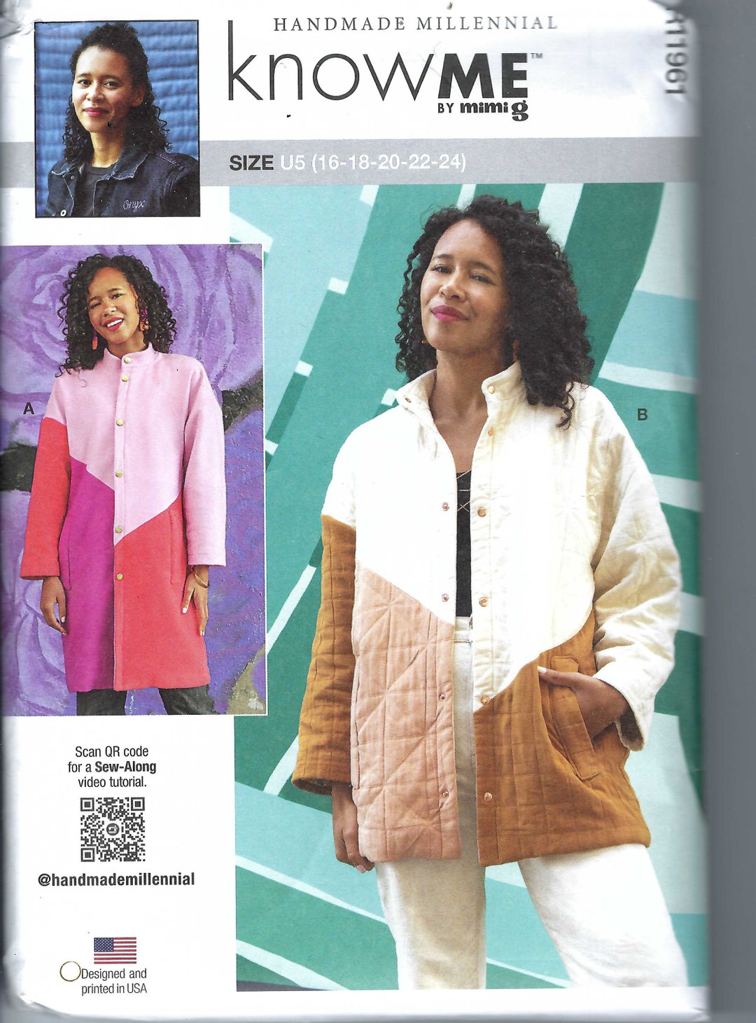 Uncut Mccalls Sewing Pattern Know Me 11961 2058 Misses' Coat Size 6-14 ...