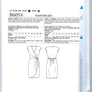 Uncut Butterick Sewing Pattern Misses' Stretch Knit Wrap Dress Sewing ...
