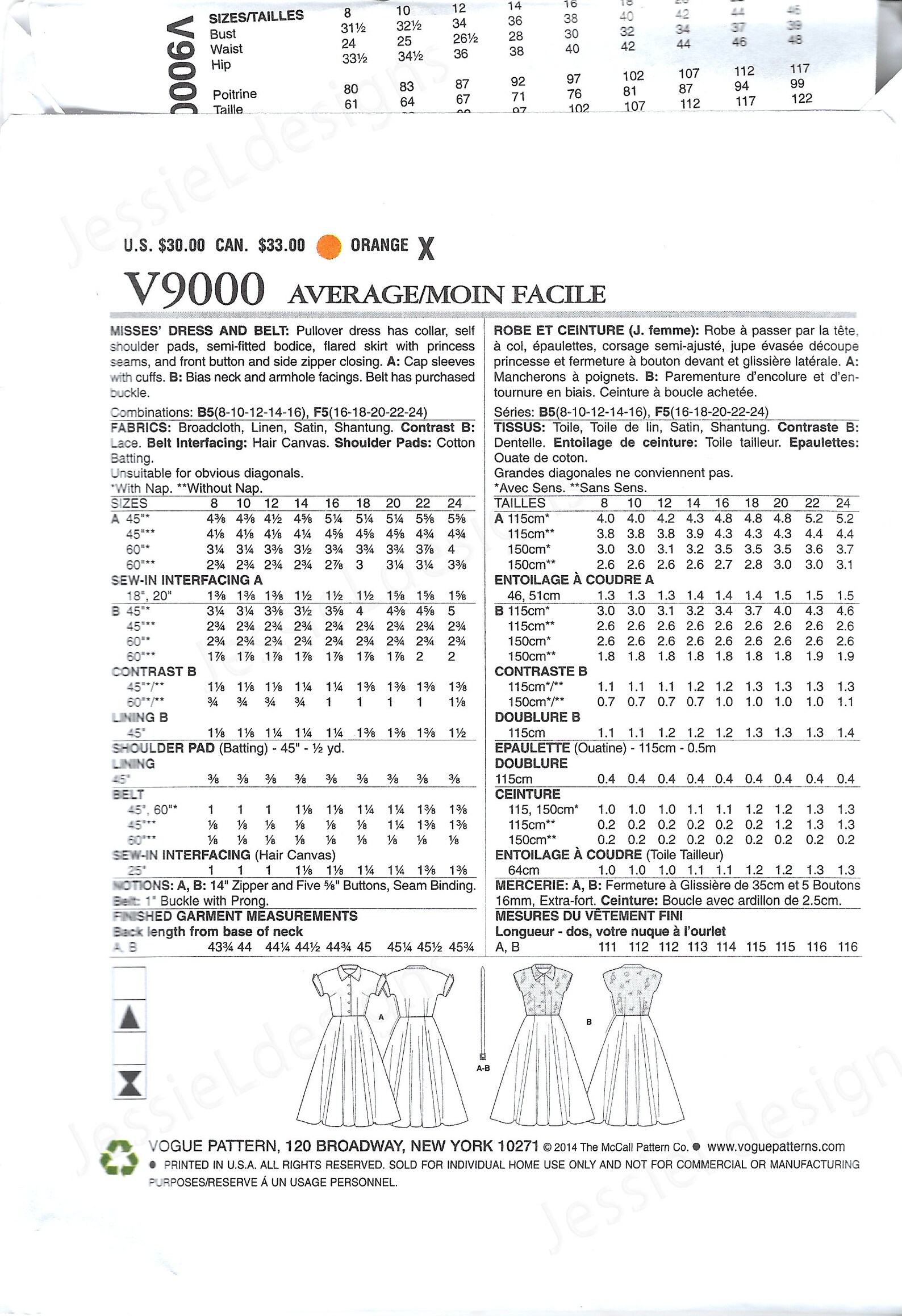 Uncut Vogue Sewing Pattern Misses Princess Seam Dress Original 1951 ...