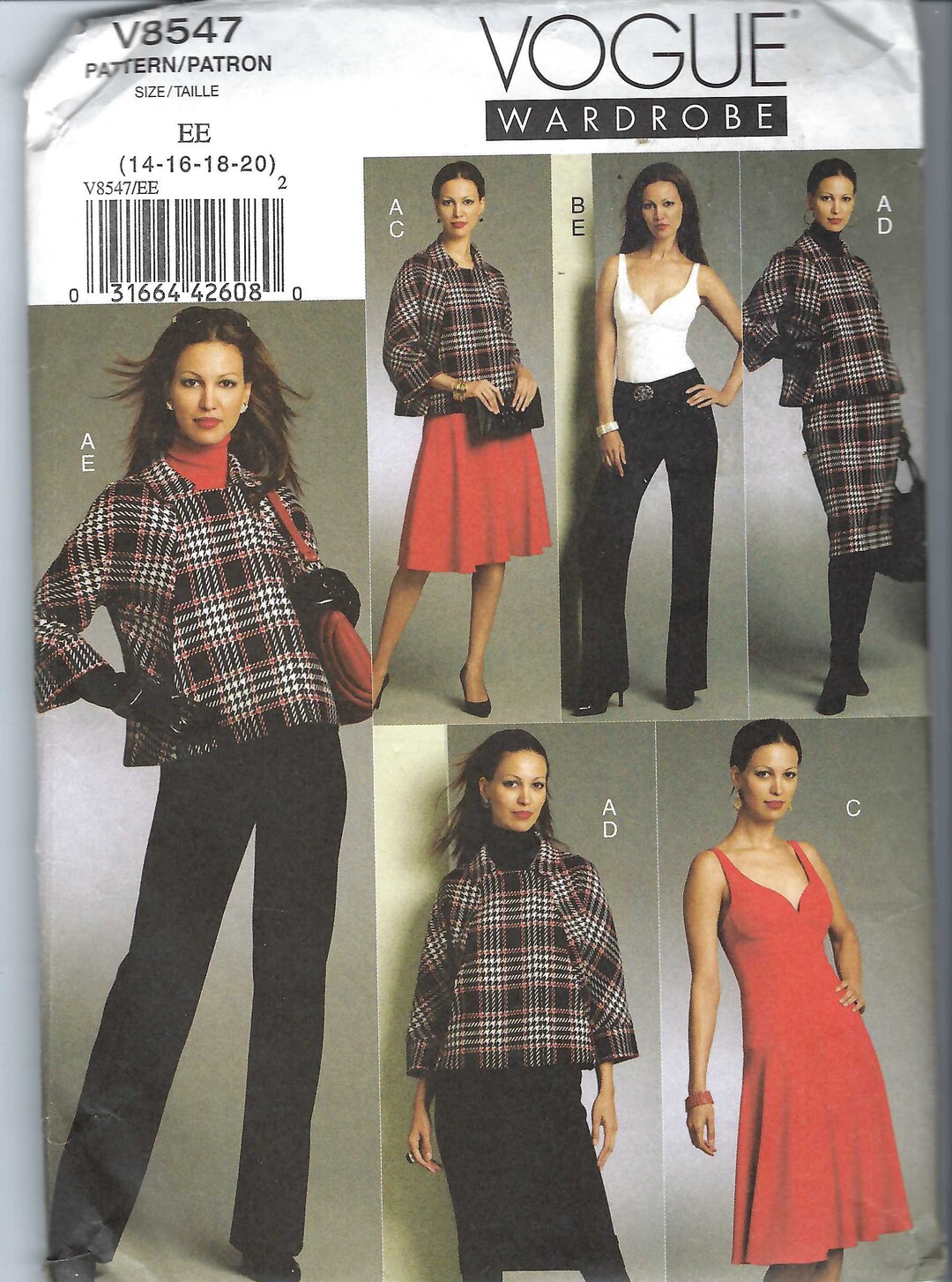 Uncut Vogue Sewing Pattern PRINCESS SEAM Dress Vogue 8547 Miss 6-12 14 ...