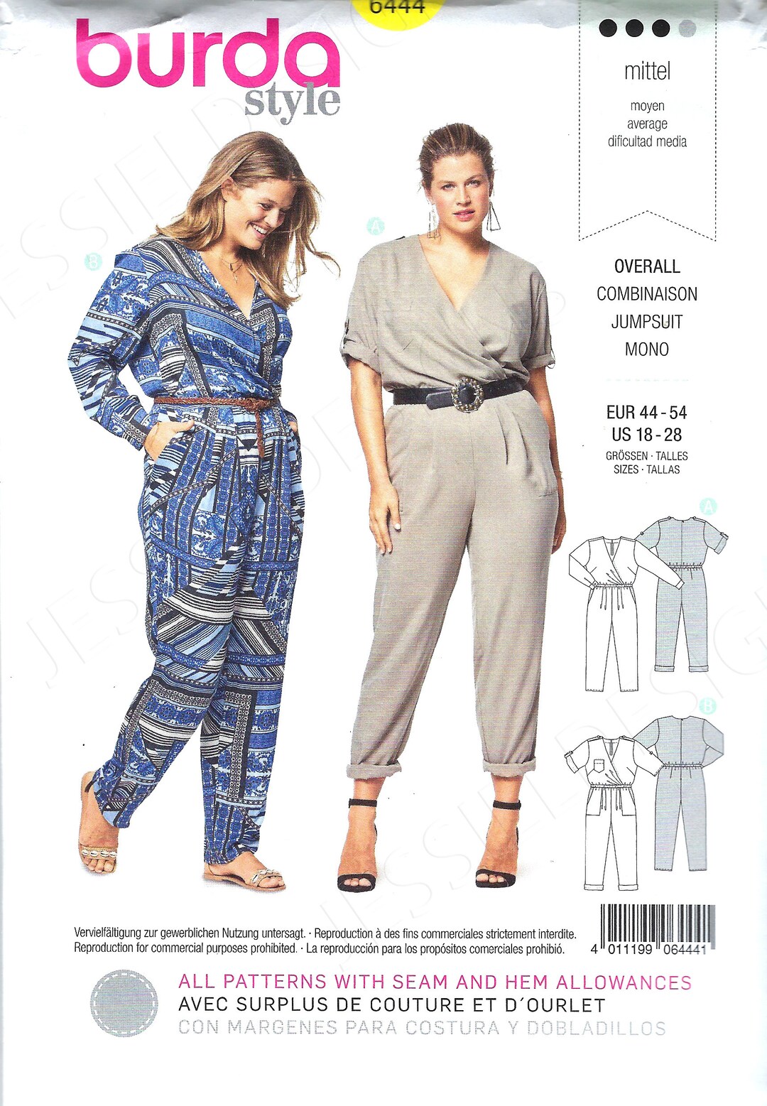 Uncut Burda Style Sewing Pattern 6444 Woman's Elastic Waist Plus Size ...