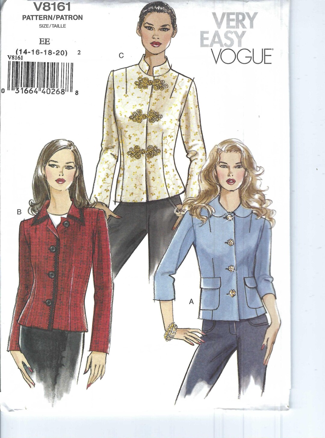 Uncut Vogue Sewing Pattern 8161 Sewing Pattern Misses Very Easy Unlined ...