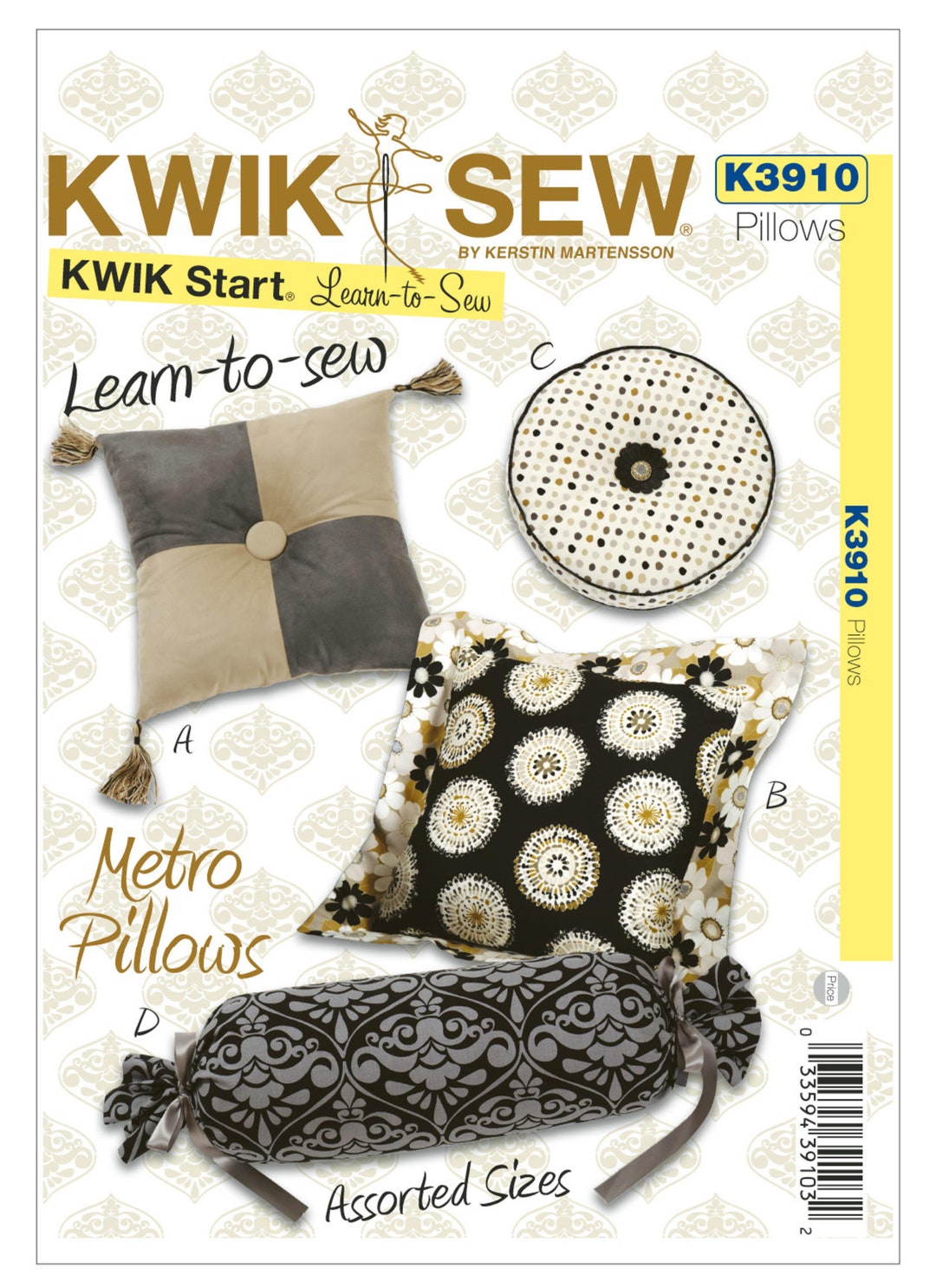 Uncut Kwik Sewing Pattern Sew K3910 Square, Round and Bolster Pillows 3910 FF - Etsy