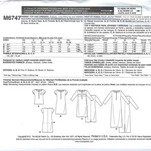 Uncut Mccalls Sewing Pattern 6747 Sizes XS-S-M L-xl-xxl Women's Dresses ...
