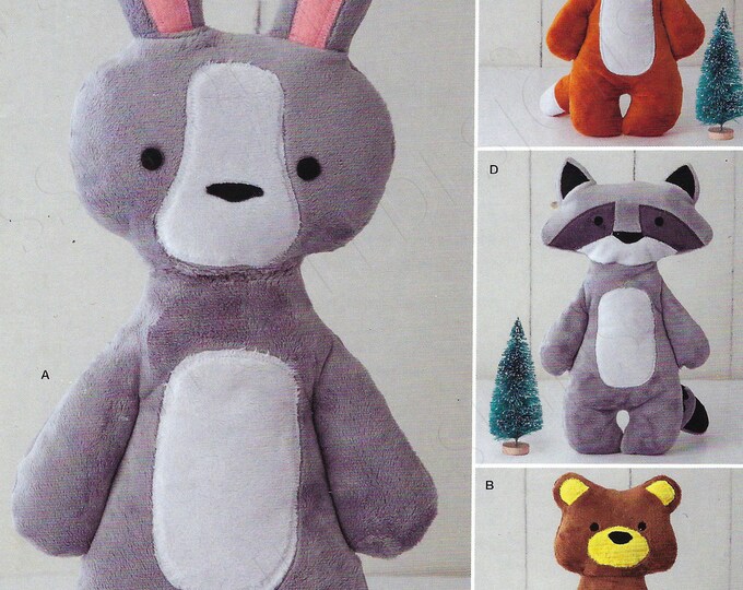 Uncut Simplicity Sewing Pattern 9414 10402 8938 Stuffed Animals Bunny ...