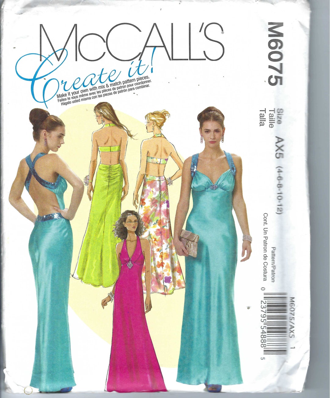 Uncut Mccall's Sewing Pattern Misses' Dress Sleeveless Open Back Floor ...