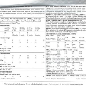 Uncut Simplicity Pattern 3854 Toddler, Baby Dress, Summer Dress, Jumper ...