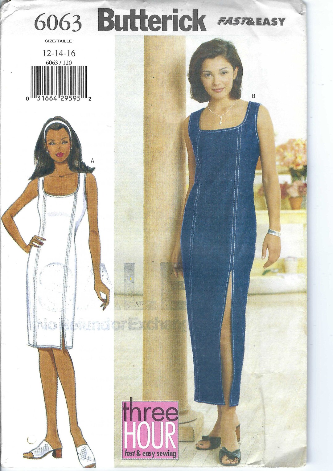 Uncut Butterick Sewing Pattern Fitted Sundress Scoop Neck, Princess ...