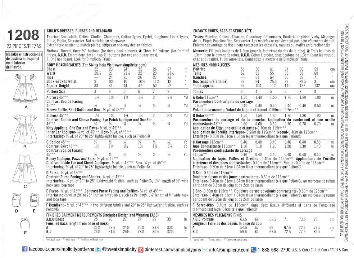 Uncut Simplicity Sewing Pattern 1208 Ruby Jeans Closet Child - Etsy