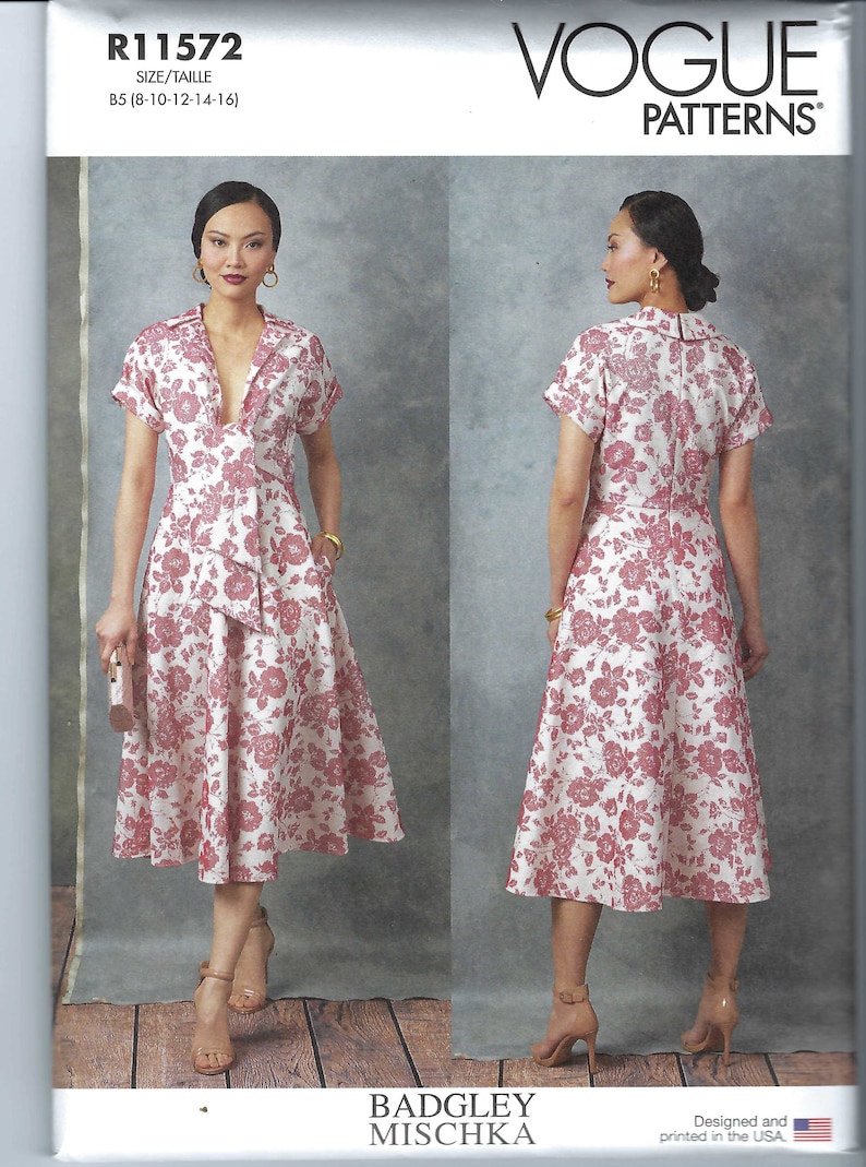 Uncut Vogue Sewing Pattern 11572 1898 Misses' Dress by Badgley Mischka ...