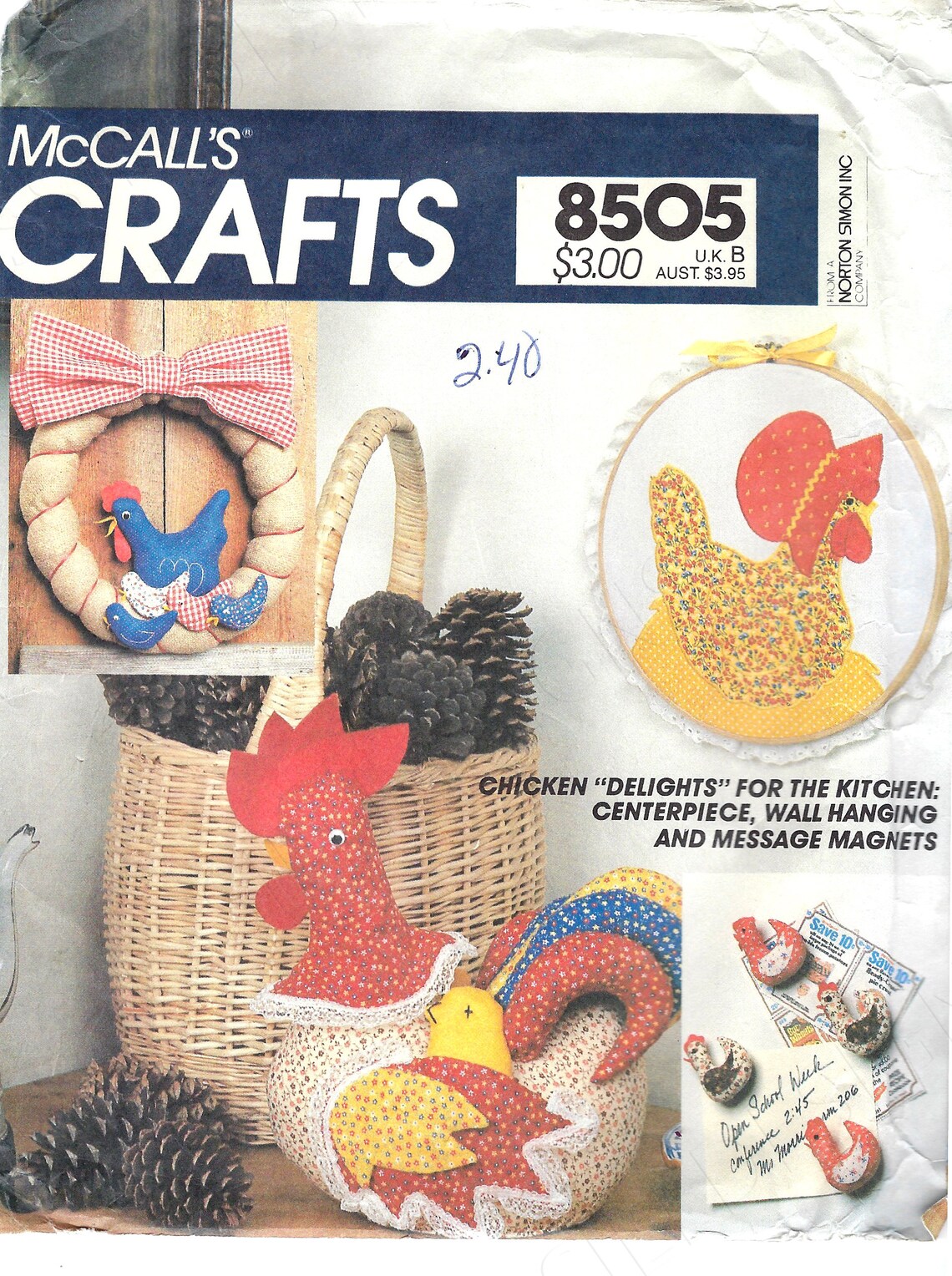 Uncut Mccalls Sew Sewing Pattern 1983 Mccall's Crafts Pattern 8505 ...