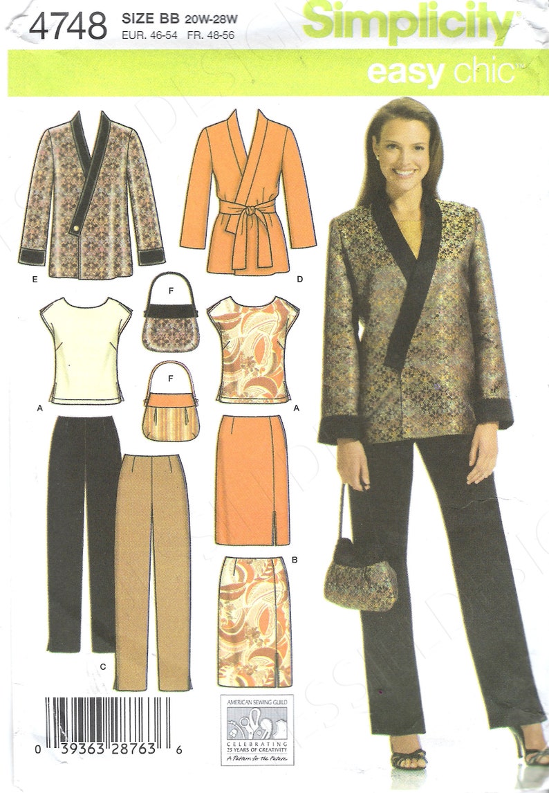 Uncut Simplicity Sewing Pattern 4748 Easy Chic - Etsy