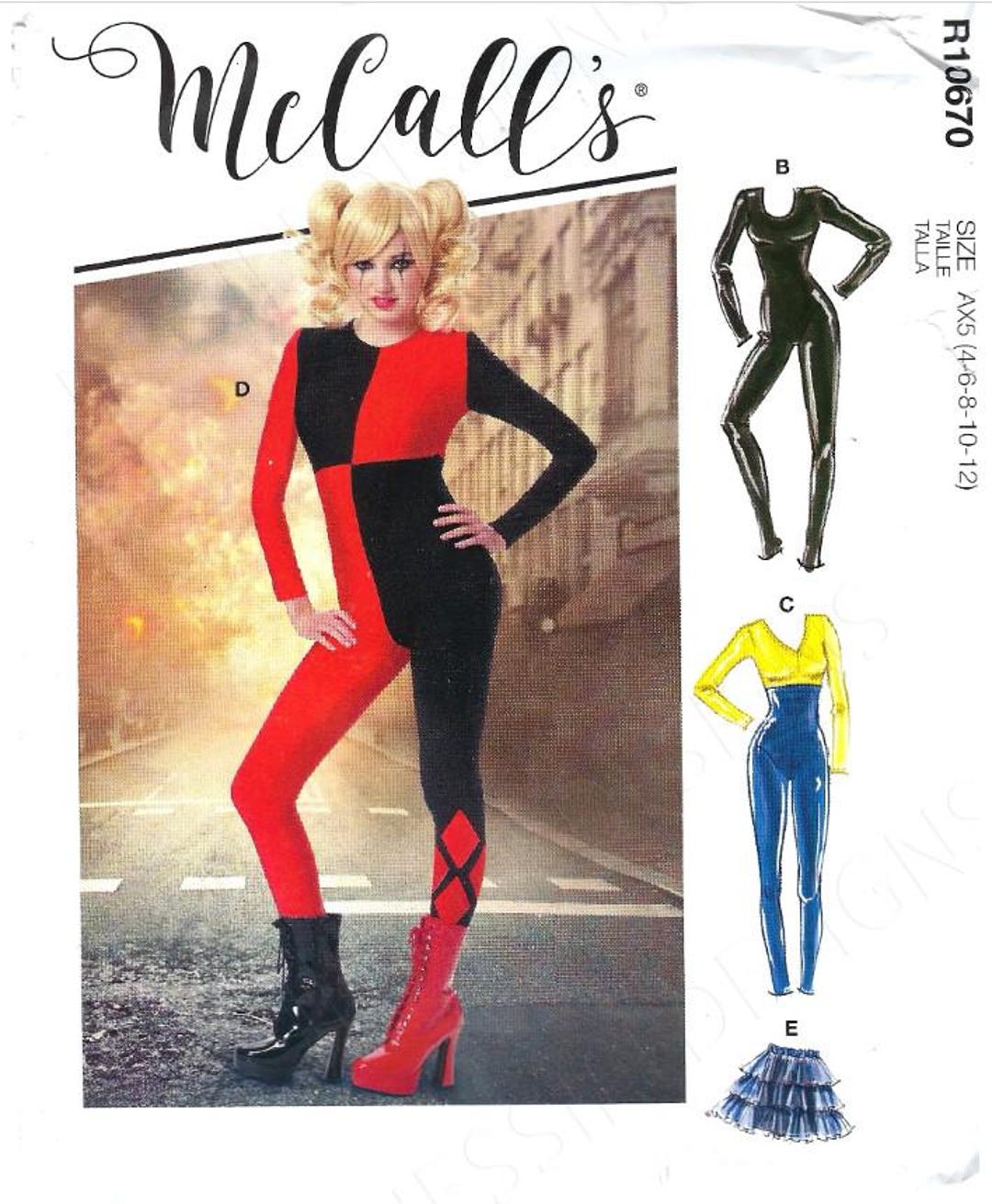 Uncut Mccalls Sewing Pattern 10670 7269 Cosplay Halloween Costume Size ...