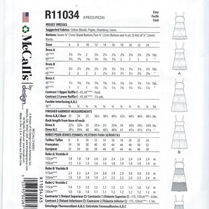 Uncut Mccalls Sewing Pattern 11034 8193 Misses' Dresses Sizes 6-14 16 ...