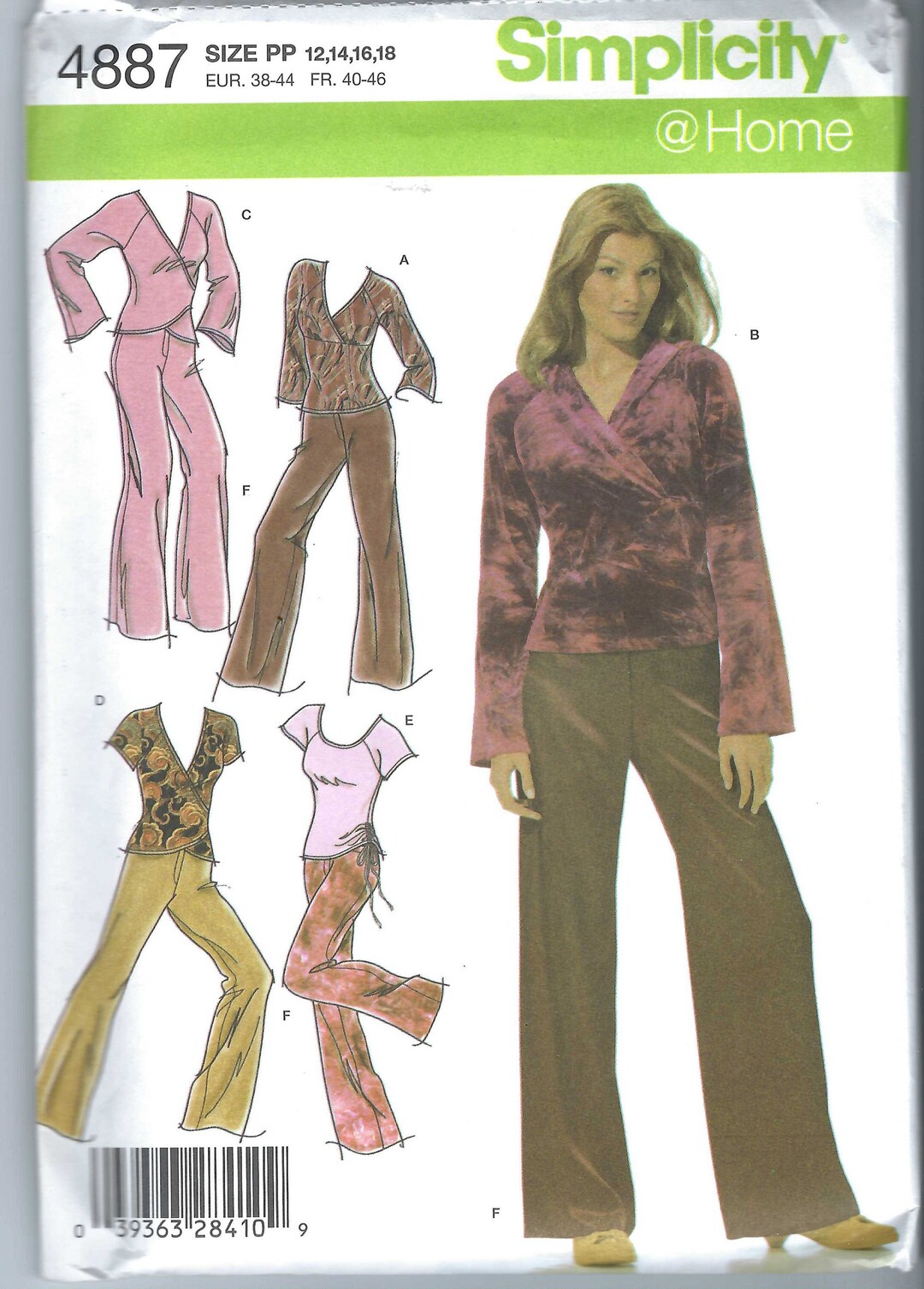 Uncut Simplicity Pattern 627 4887 Sewing Pattern Misses' Pants and Knit ...